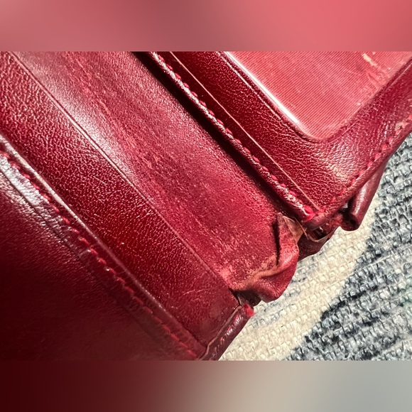 Monsac | Bags | Monsac Original Vintage Red Leather Wallet | Poshmark